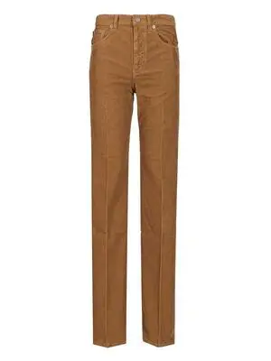 Saint Laurent Clyde Velvet Trousers - Brown
