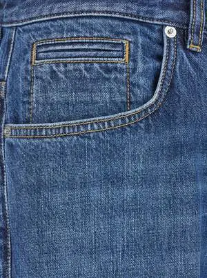 Givenchy Blue Five-pocket Jeans With Logo Patch On The Back In Denim