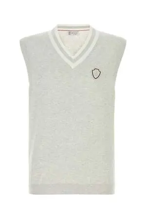 Brunello Cucinelli Light Grey Cotton Vest
