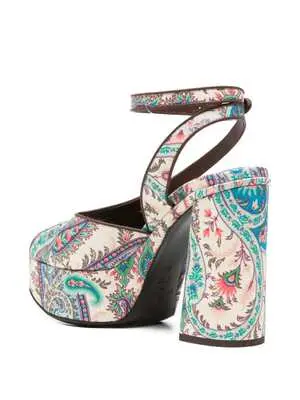 Etro Paisley-patterned Platform Sandals With Heel - Multicolor