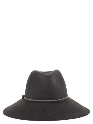 Peserico Wool Felt Hat With Leather Trim And Decorative Metal Cord - Multicolor