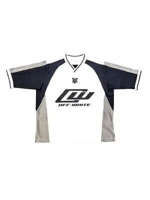 Off-White V-neck T-shirt With Logo Print