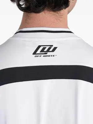 Off-White V-neck T-shirt With Logo Print