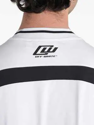 Off-White V-neck Logo Print T-shirt - White