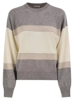 PESERICO Peserico Women Colour-Block Virgin Wool, Silk And Cashmere Jumper