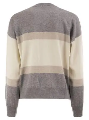 Peserico Colour-block Virgin Wool, Silk And Cashmere Jumper - Multicolor