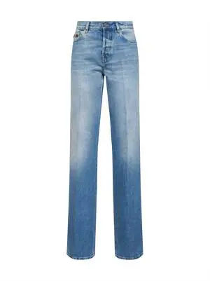 Gucci Light Blue Flared Cotton Denim Jeans - Multicolor