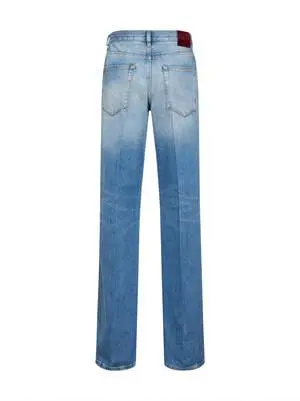Gucci Light Blue Flared Cotton Denim Jeans