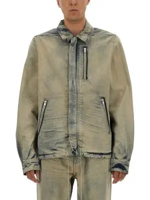 Rick Owens Jacket With Concealed Zipper - Blue
