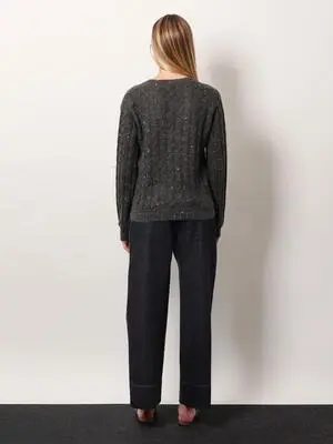 Brunello Cucinelli Wool Blend Sweater With All-over Sequins