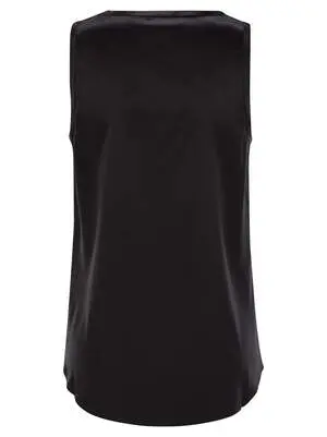 Brunello Cucinelli Stretch Silk Satin Top - Black
