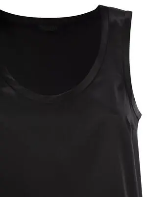 Brunello Cucinelli Stretch Silk Satin Top - Black