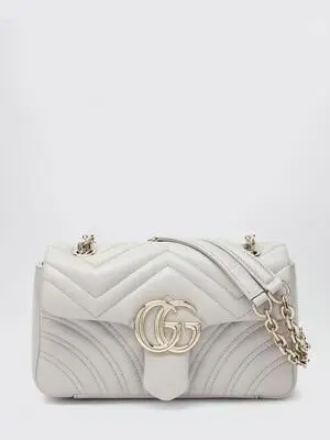 Gucci Gg Marmont Chevron Quilted Nappa Bag - White