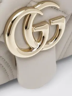 Gucci Gg Marmont Chevron Quilted Nappa Mini Bag - White