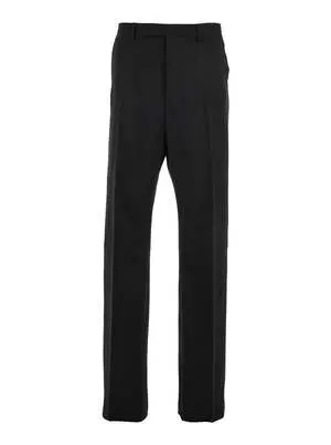 Rick Owens Geth' Black Tailored Trousers With Belt Loops In Wool - Multicolor