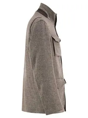 Herno Virgin Wool Field Jacket With Concealed Hood
