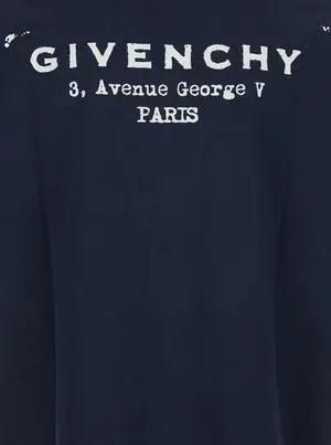 Givenchy Blue T-shirt With Logo On The Front In Cotton - Multicolor
