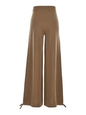 Max Mara Nigeria' Pants With Elastic Waist And Wide Leg In Wool - Brown