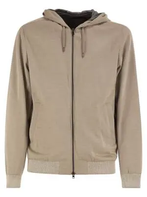 Herno Lightweight Hooded Jacket In Wool-effect Fabric - Cream