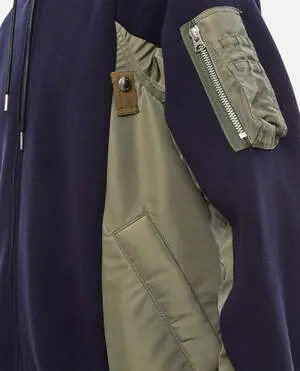 Sacai Sponge Sweat X Nylon Twill Hoodie