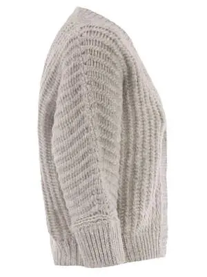Peserico Wool And Alpaca Mesh Cardigan
