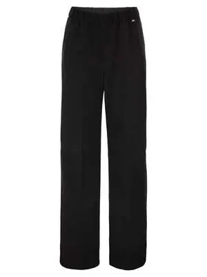 Herno Wide-leg Flannel-effect Trousers With Elasticated Waistband