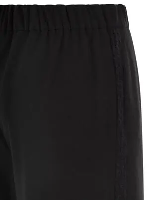 Herno Wide-leg Flannel-effect Trousers With Elasticated Waistband