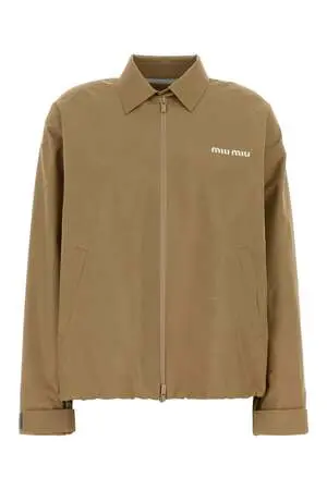 Miu Miu Beige Tech Fabric Windbreaker - Brown