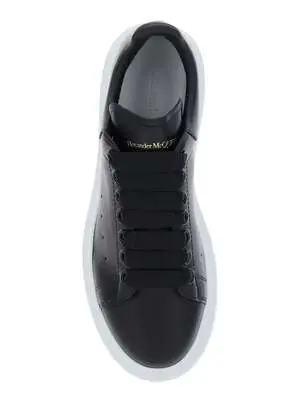 Alexander McQueen Low Top Sneakers With Logo Lettering On Tongue And Heel In Leather For - Black