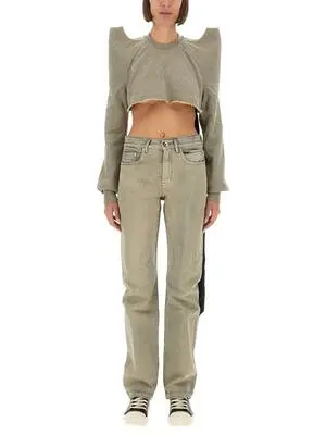 Rick Owens Cropped Tecsweat Sweatshirt - Gray