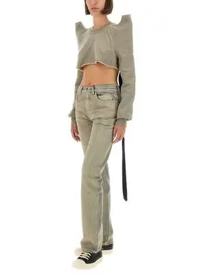 Rick Owens Cropped Sweatshirt - Gray