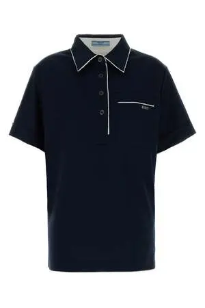 Prada Navy Cotton Polo Shirt - Blue