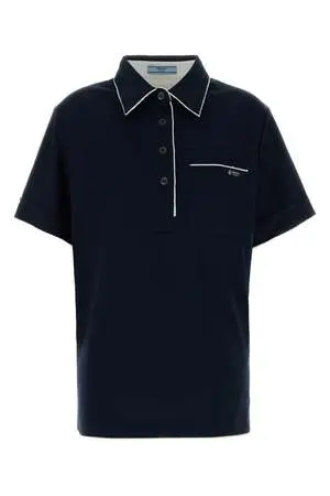 Prada Navy Cotton Polo Shirt - Blue