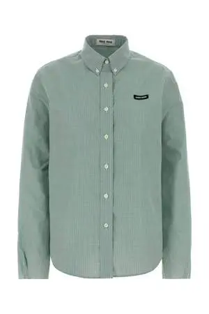 Miu Miu Embroidered Poplin Shirt - Multicolor