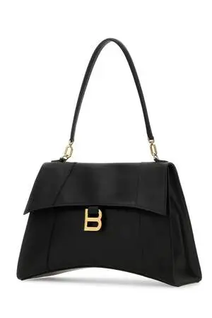 Balenciaga Leather Hourglass Shoulder Bag - Black