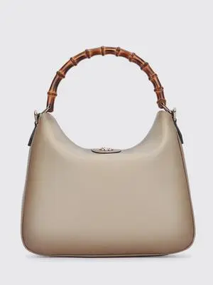 Gucci Diana Grained Leather Handbag With Bamboo Handle And Gg Logo - Cream