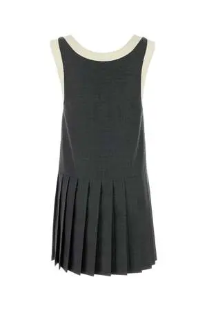 Miu Miu Dark Grey Wool Mini Dress