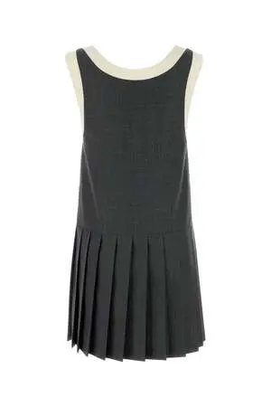 Miu Miu Wool Mini Dress - Gray