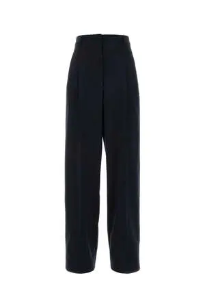 Miu Miu Dark Stretch Wool Wide-leg Pant - Blue