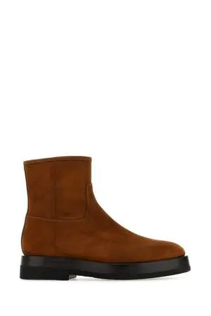 Santoni Caramel Suede Ankle Boots - Brown