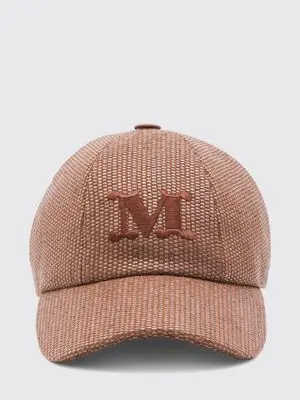 Max Mara Cotton Blend Baseball Cap With Logo - Brown