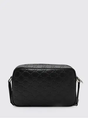 Gucci Gg Emblem Leather Bag With Embossed Gg Monogram
