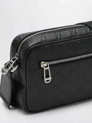 Gucci Gg Emblem Embossed Leather Shoulder Bag