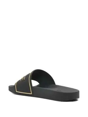 Versace Slide Sandals With Embossed Logo