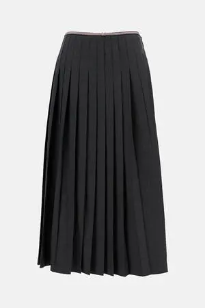 Thom Browne Calf Length Narrow Pleated Skirt - Multicolor