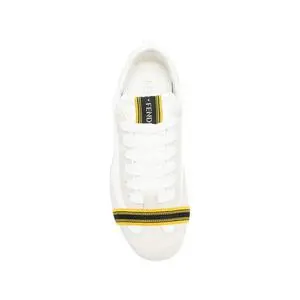 Fendi Paneled Low Top Sneakers - White