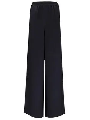 Max Mara Soft Trousers In Heavy Silk - Blue