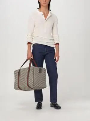 Gucci Gg Supreme Canvas And Leather Duffle Bag