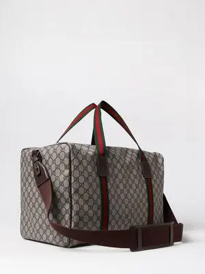 Gucci Gg Supreme Canvas And Leather Duffle Bag
