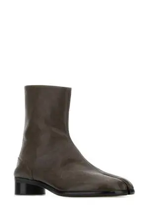 MAISON MARGIELA Olive Leather Tabi Ankle Boots